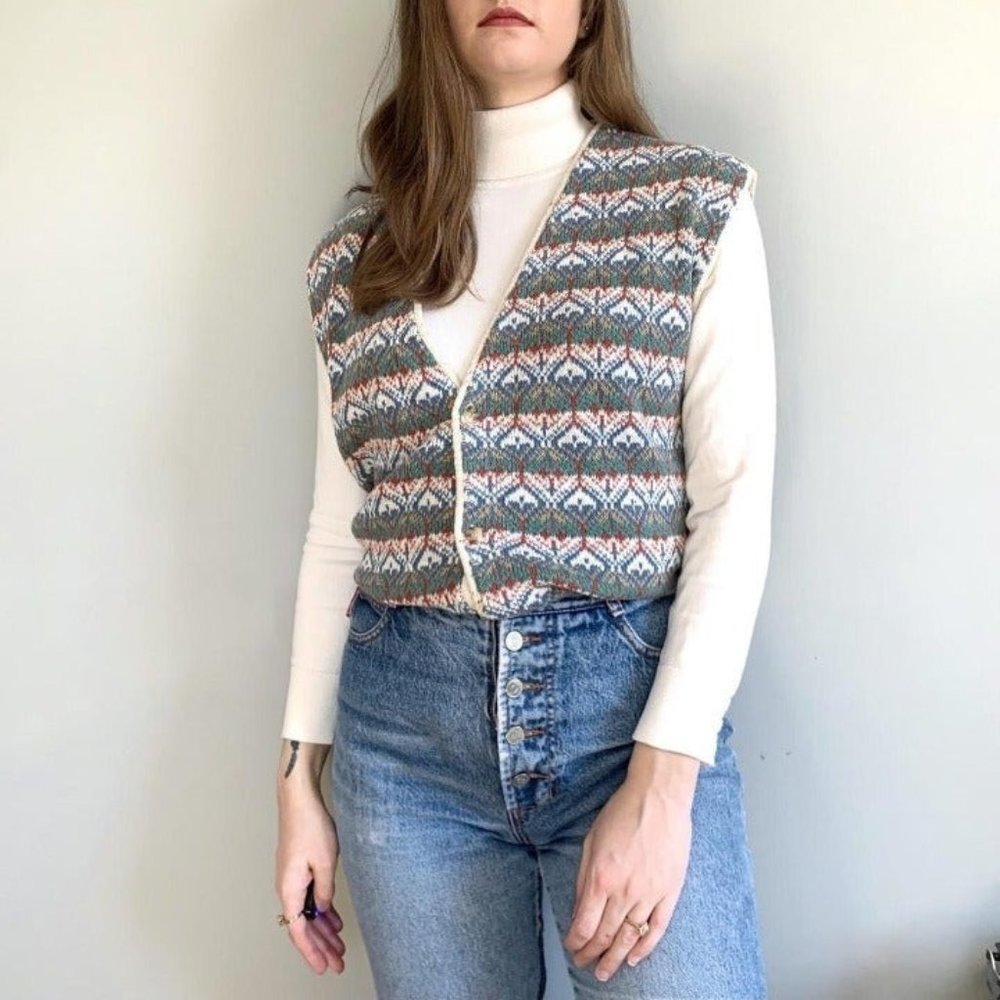 Christopher Rand Vintage 90s Rainbow Striped Sweater … - Gem